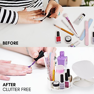 Makartt Nail Stand Hand Rest for Nails, Manicure Supplies, Nail Station Foot Rest for Pedicure with Multi Angle & Polish Trays, Nail Polish Stand Nail supplies for Salon Home DIY