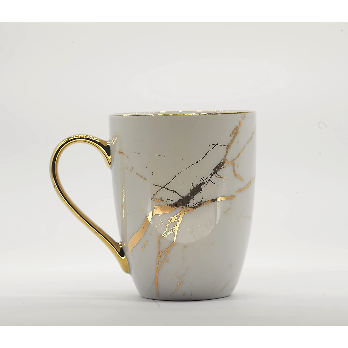 Set of Golden Marble White and black coffee mug ceramic tea cup for men women Christmas gift Perfect for Coffee, Cappuccino, Tea, (WHITE & BLACK)