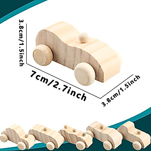 Haconba 18 Pack DIY Wood Car Toys Unfinished Wooden Cars to Paint Wooden Craft Cars for Home Activities Craft Projects Family Time Handicraft