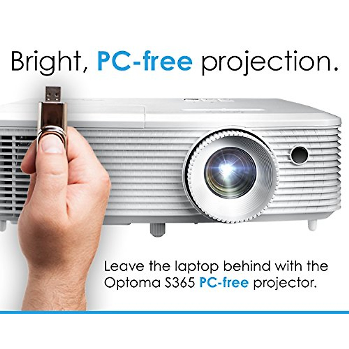 Optoma S365 SVGA 3600 Lumens 3D DLP Business Projector PC Free