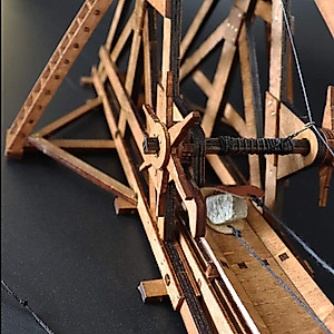 YAQUMW The Mini Counterweight Trebuchet Europe Medieval Siege Equipment Chariot Catapult Weapons DIY 3D Wooden Puzzles Model Kits for Adults STEM Projects Tabletop Toy