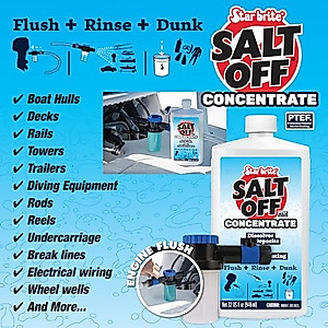 STAR BRITE Salt Off Concentrate Kit - Ultimate Boat Salt Remover & Marine Engine Flush - 32 OZ. with Applicator - Perfect for Outboard Motor Flush & Washing Salt Deposits Away (094000)