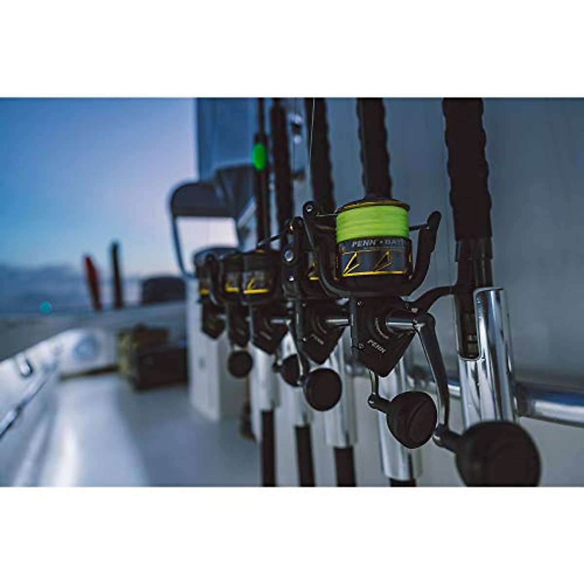 PENN 7’ Battle III Fishing Rod and Reel Spinning Combo, 7’, 1 Graphite Composite Fishing Rod with 6 Reel, Durable, Break Resistant and Lightweight,Black/Gold