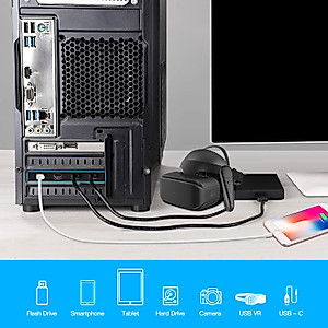 PCIe Gen3 x2 USB 3.2/3.1 Card ASM3142- PCI Express to 4-Port Type C HUB Internal Expansion Card Controller Adapter PCI Express Card Desktop PC Support Multiple INs