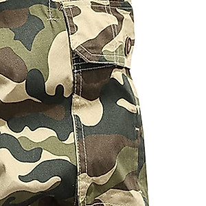 Men Camo Cotton Cargo Shorts Camouflage Outdoor Multi Pockets Short Relaxed Fit Lightweight Military Short Pants (Khaki,32)