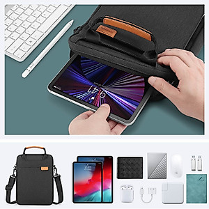 NIDOO Tablet Shoulder Bag 10 inch for 11" iPad Pro M4 M2 / 11" 10.5" 10.9" iPad Air M2/ 10.9" iPad 10 9 8, Laptop Sleeve Computer Carrying Case for 10" Surface Go 3/ Samsung Galaxy Tab A8/10.6" Lenovo