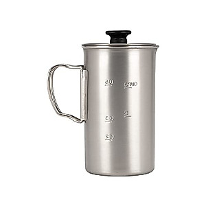 Snow Peak Titanium French Press - Ultralight Coffee Maker for Camping, Backpacking & Hiking - Camping Cookware Essential for Coffee Anywhere