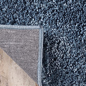 SUPERIOR Indoor Large Shag Area Rug with Cotton Backing, Ultra Plush and Soft, Fuzzy Rugs for Living Room, Bedroom, Office, Playroom, Kids, Home Floor Decor, Berlin Collection, 8' X 10', Blue