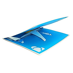 PopLife Jet Airplane Pop Up Card for All Occasions - Happy Birthday, Graduation, Congratulations, Retirement, Work Anniversary, Fathers Day - Pilots, Plane Travelers - Folds Flat for Mailing