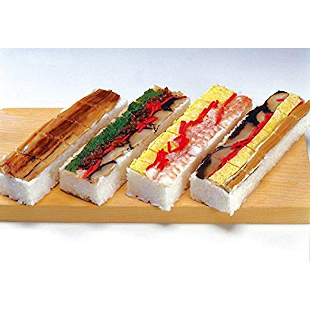 JapanBargain, Sushi Press Maker Rectangular Wooden Oshizushi Box Sushi Mold Oshizushihako, 8.5 inch x 2.75 inch