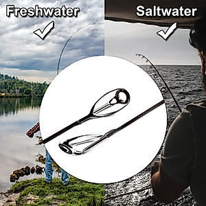 9KM DWLIFE Fishing Rod Tip Guide Repair Kit Pole Replacement Stainless Steel Ceramic Ring Saltwater Freshwater Mixed Size in a Box(40pcs)