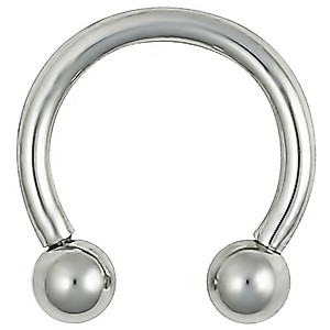 16g 8mm Surgical Steel Internally Threaded Horseshoe Body Piercing Ring
