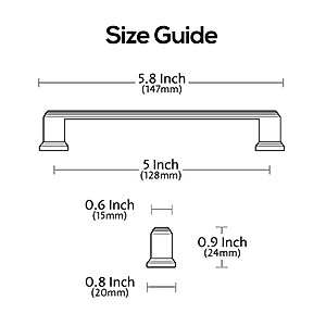 Alzassbg 10 Pack Brushed Satin Nickel Cabinet Pulls, 5 Inch(128mm) Hole Center Cabinet Handles Kitchen Pulls for Cabinets and Drawer AL3071SN