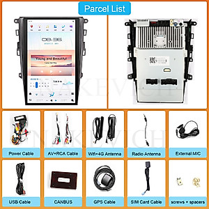 NAKEVICH 13.6 Inch Qualcomm Android 11 Car Radio for Ford Fusion Mondeo MK5 2013-2020 Stereo Upgrade Tesla Style Dash IPS Touch Screen Android Auto GPS Navigation Head Unit Audio Multimedia Player