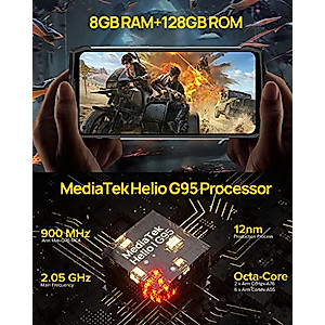 Ulefone Power Armor 13 (8GB + 128GB) Rugged Smartphone, 13200mAh Large Battery, FHD+ 6.81" Screen Octa-core 48MP Quad Camera Android 11, NFC OTG Wireless Charging, IP68 Waterproof Unlocked Cell Phone