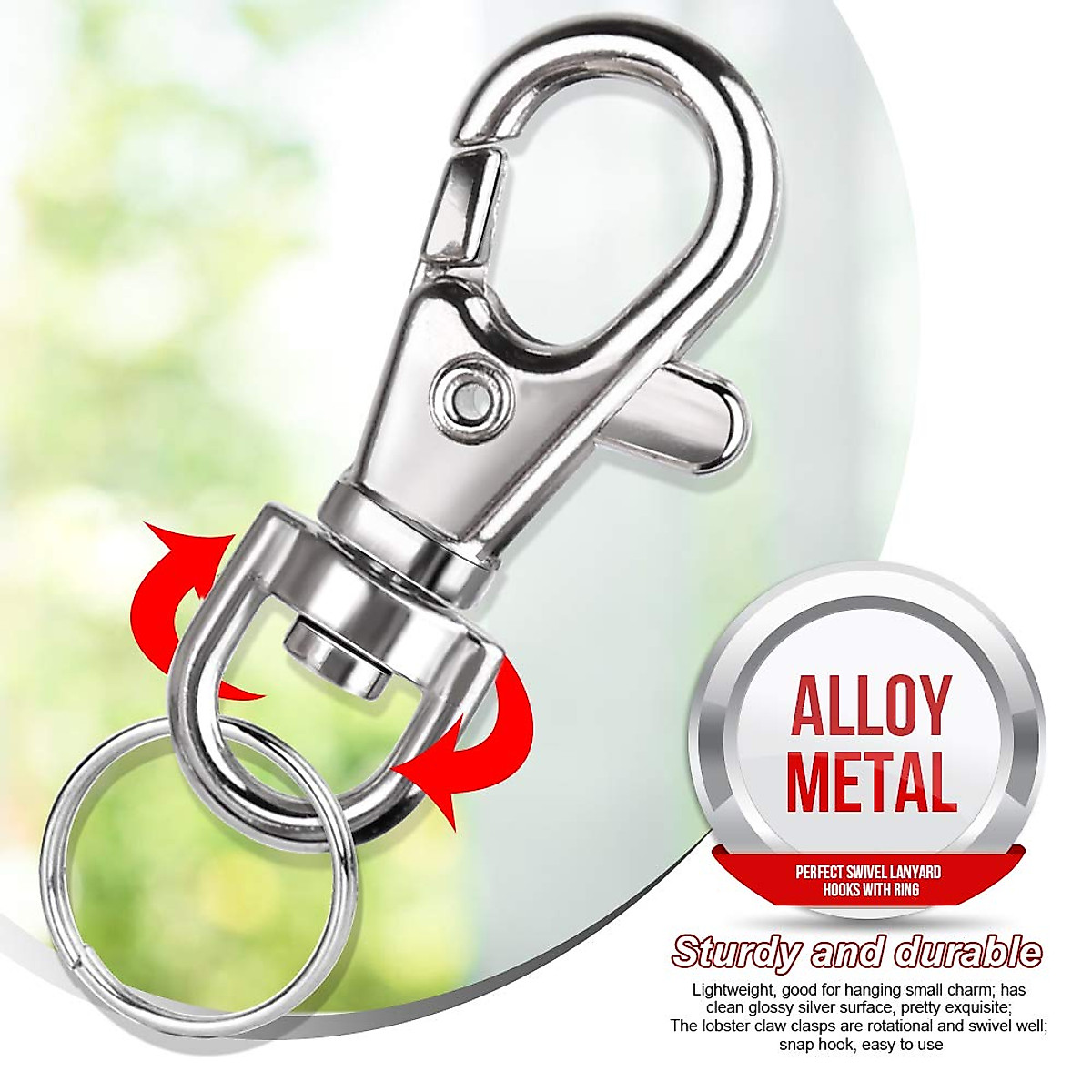 160PCS Metal Swivel Clasps Lanyard Snap Hook with Key Ring, LEOBRO 80PCS Swivel Snap Hooks Lobster Claw Clasp and 80PCS Key Rings Jump Ring for Keychains, Lanyard, Key, Charm, Jewelry, Art Crafts