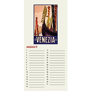 Travel the World Perpetual Calendar Birthday Anniversary Family Date Annual Reminders 5.5" x 11.5"