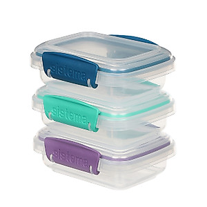 Sistema Klip It Food Storage Container, 200 ml, 3-Pack (Colors May Vary)