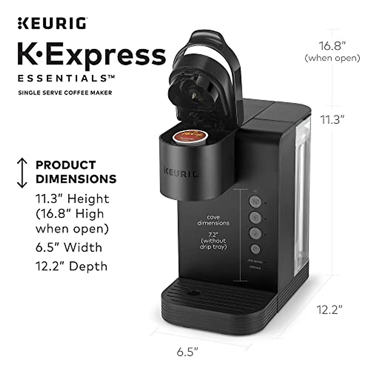 Keurig K-Express Essentials Single Serve K-Cup Pod Coffee Maker, Black