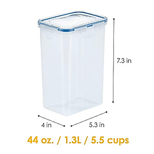 LocknLock Easy Essentials Pantry Rectangular Food Storage Container, 5.5 Cup - Clear