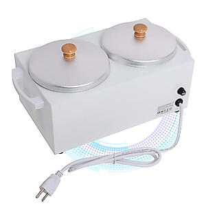 Upgraded Double Wax Warmer Professional Machine Pot Hot Heater Salon Heater Warmer Hair Removal Wax Pot Machine 20-100℃ Heater Warmer Hair Removal with Wooden Wax Sticks