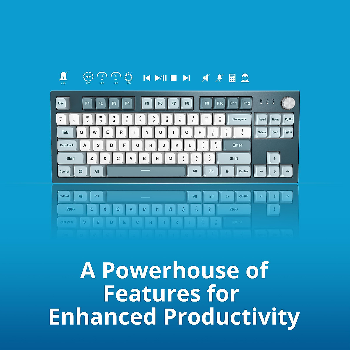 Montech MKey TKL Mechanical Gaming Keyboard: Customizable RGB LED, Premium MDA Profile PBT Keycap, Hot-Swappable Gateron G Yellow Pro 2.0 Pre-lubed Switches, Osaka Castle Theme, Freedom (MK87FY)