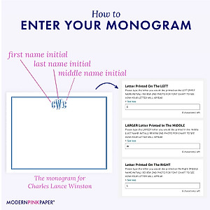 3 Letter Monogram Stationery Set for Men or Women FLAT NOTE CARDS, Monogrammed Note cards with Envelopes, Monogrammed Stationary Set PROFESSIONAL, Your Choice of Colors and Quantity