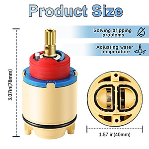 OP-340009 Pressure Balance Ceramic Cartridge, Shower Cartridge Replacement, for Tub/Shower Valves.
