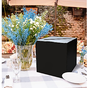 SietDESEO Black Card Box Diy Gift Card Box Money Card Box Holder for Wedding Reception Baby Shower Bridal Shower Birthday Party Supplies Black Wedding Card Box
