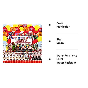 Robot Birthday Party Supplies for kids, 166Pcs Blocks Video Game Party Favors Decorations Tableware for Boys Girls, Happy Birthday Banner Cake Toppers Balloons Hats Plates Cups Napkins Tablecloth Photo Background Decor