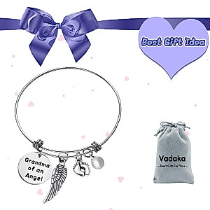 Vadaka Baby Memorial Gift Bracelet Memorial Bracelet for Grandma Loss of Child Grandchild Gift Miscarriage Jewelry for Infant Loss Sympathy Remembrance Gift Miscarriage Keepsake