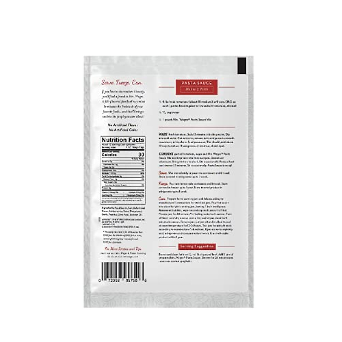 Mrs. Wages Pasta Sauce Canning Mix 5 Ounce (Pack of 6)