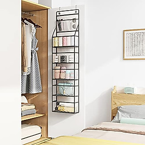 Fixwal 6-Shelf Over Door Hanging Pantry Organizer Storage with Clear PVC Pockets Nursery Closet 3 Small for Bedroom Baby Kids Cosmetics Toys and Sundries