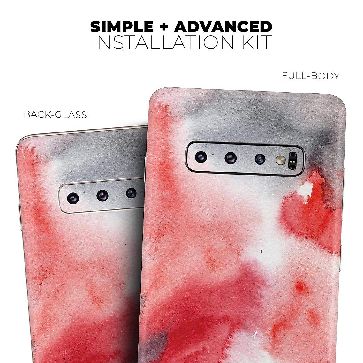 DesignSkinz Red Pink 3 Absorbed Watercolor Texture Protective Vinyl Decal Wrap Skin Cover Compatible with The Samsung Galaxy S20 (Screen Trim & Back Glass Skin)