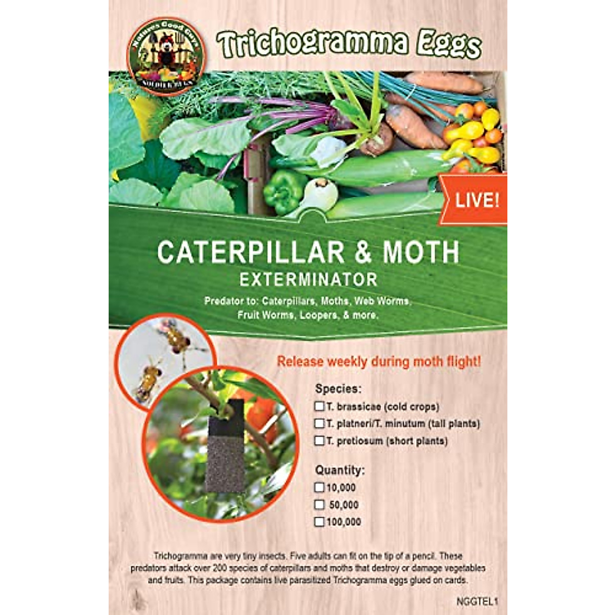 Bug Sales Trichogramma 3 Squares/ 12,000 Eggs