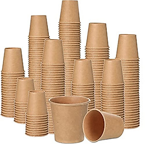 Honeydak 300 Pack 3 oz Kraft Paper Cups Disposable Bathroom Cups Espresso Cups Small Mouthwash Cups Brown Paper Cups Mini Paper Cups for Coffee Ice Cream Party Sundae, Yogurt, Soup, Tea(300 Pack)