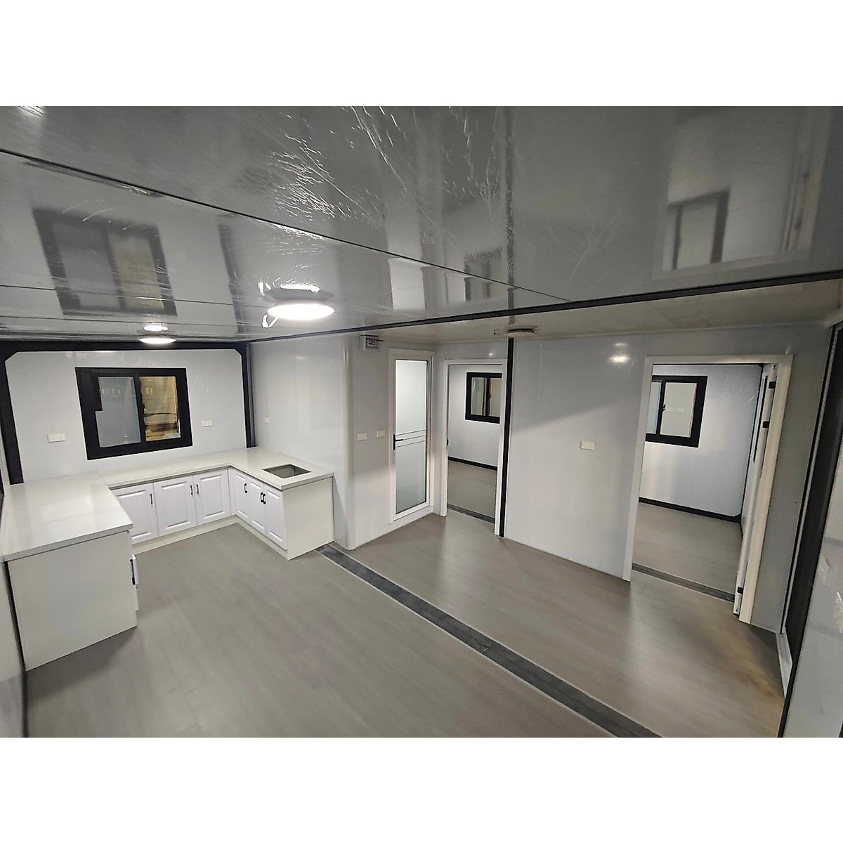 Generic Pre-Fab 20ft House, Compact Living Space, Fully Functional Kitchen & Bathroom, Open Plan, Customisable, can be used as portable home, office, and holiday rental, white