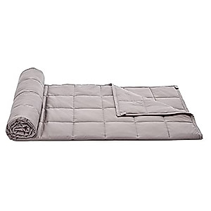 Amazon Basics All-Season Cotton Weighted Blanket - 15-Pound, 48" x 72" (Twin), Dark Gray