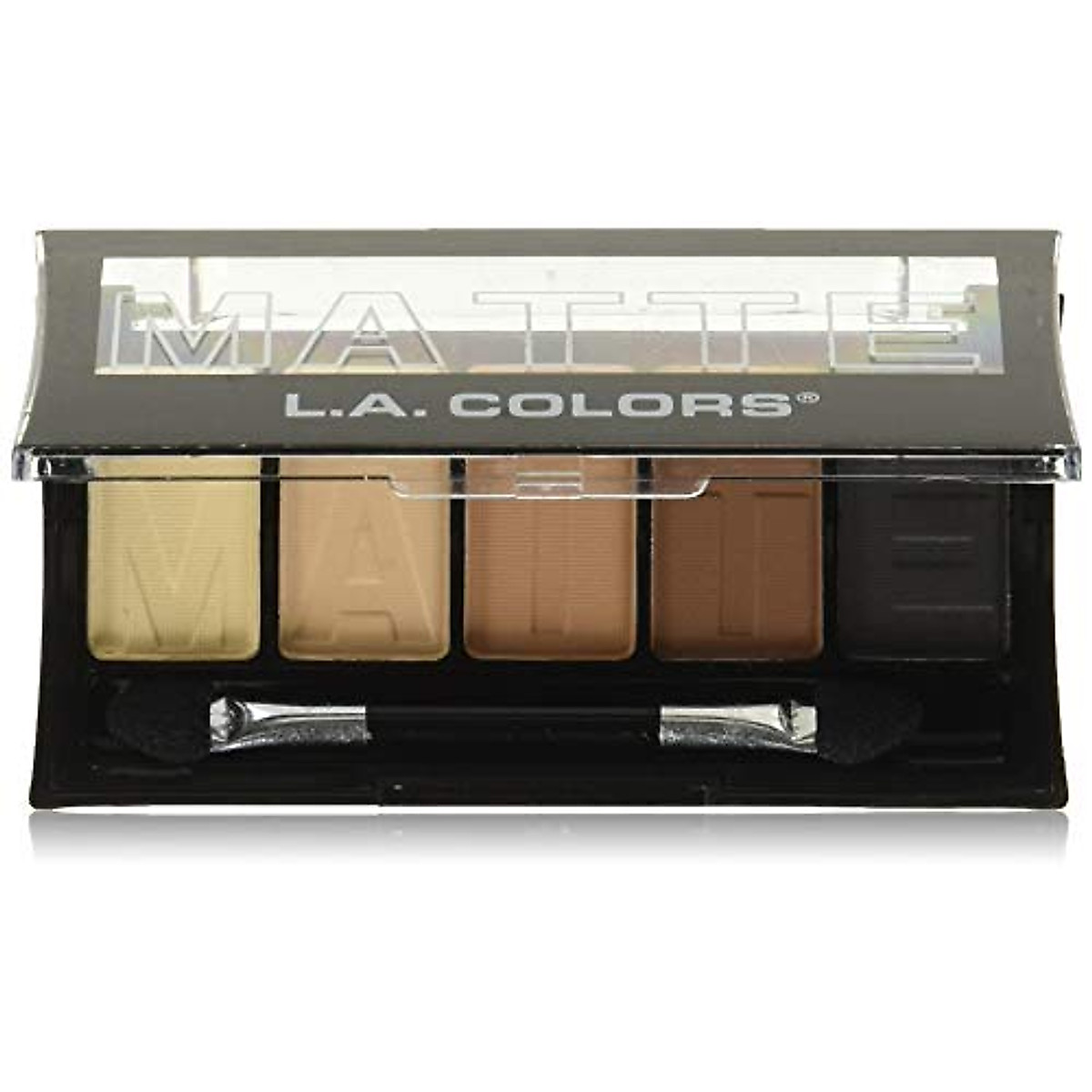 L.A. COLORS 5 Color Matte Eyeshadow Palette, Brown Tweed CEM472