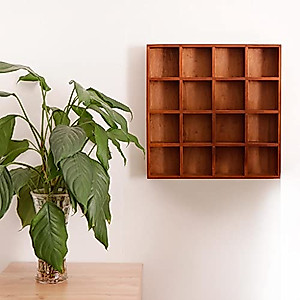 Fityle Home Storage Cabinet Cubby Wall Mount Shelf Grids for Displaying Collection