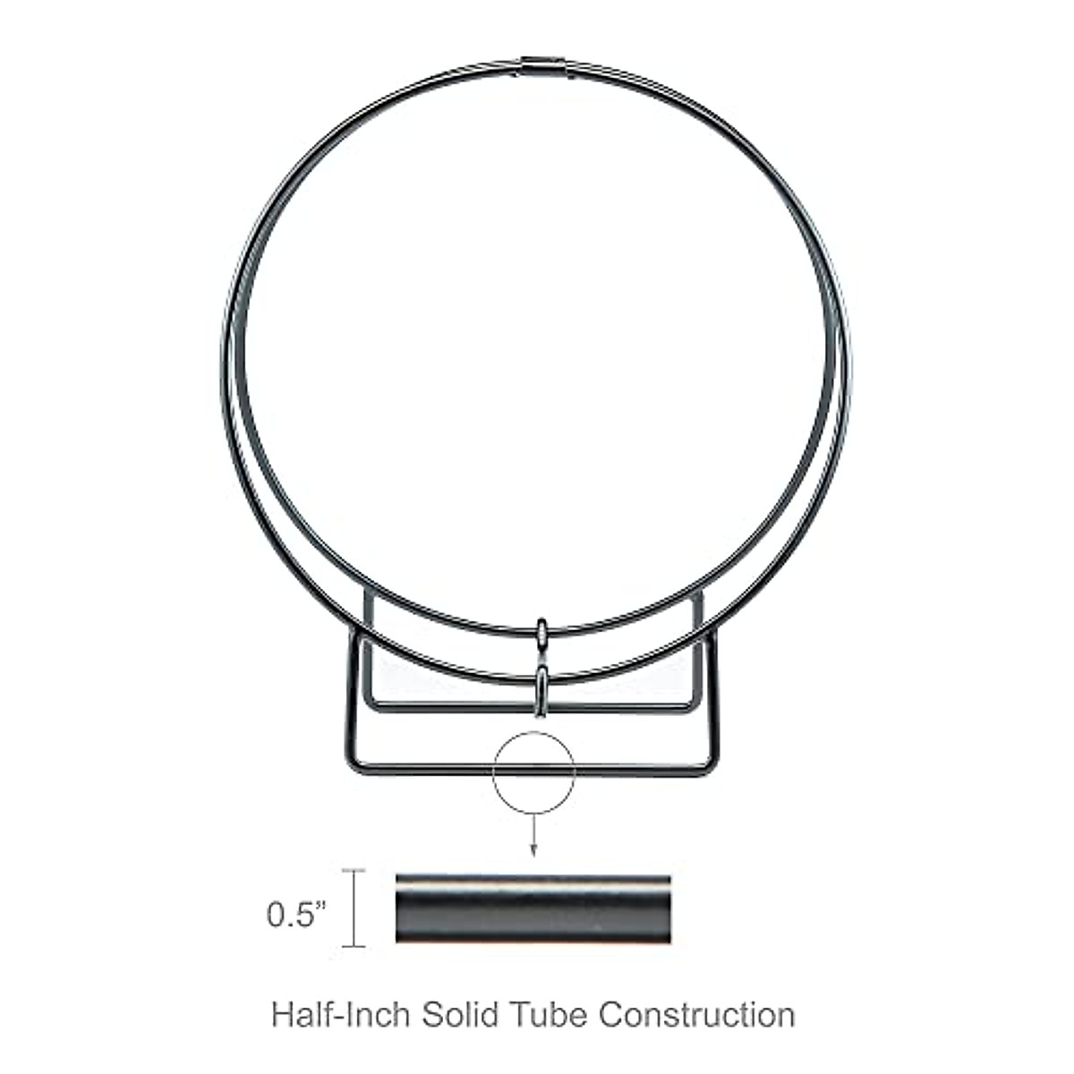 UniFlame Firewood Log Hoop Rack with 1/2" Solid Stock, Black