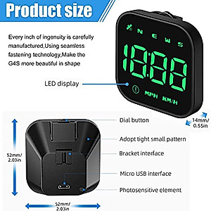 MAKIVI Car Speedometer with Speed, Overspeed Car Alarm Fatigue Driving Reminder for All Car Motorcycle