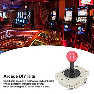 Arcade Joystick, 50 Million Taps Lightweight Portable Comfortable Grip Simple Operation Arcade Buttons for Household for Recreational Machines