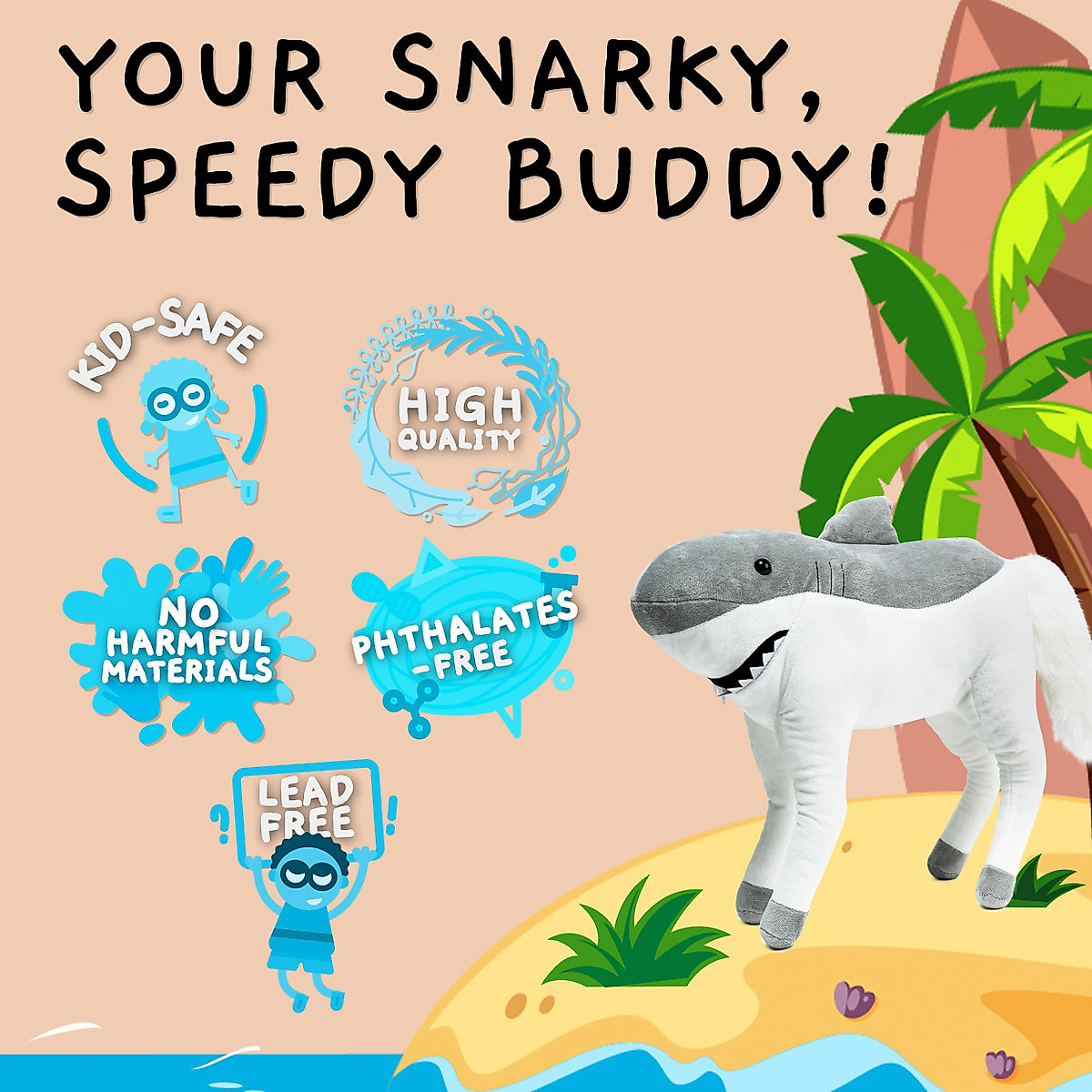 Randimals Plush Toy Stuffed Animal Mix - Horse & Shark Hybrid Stuffed Animals for Girls & Boys - Huggable & Soft Animal Characters Cute Plushies - Unique Toys for Discovery & Adventure