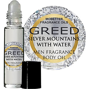MOBETTER FRAGRANCE OILS' Our Impression of Creed Silver Mountain Water for Men Body Oil 1/3 oz roll on Glass Bottle
