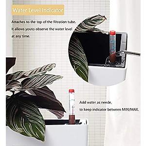 SAROSORA 14" Rectangle Self Watering Planter with Water Level Indicators for Plants & Flower Home Garden Outdoor Indoor Succulent | Herb pots | Window Box (1, White)