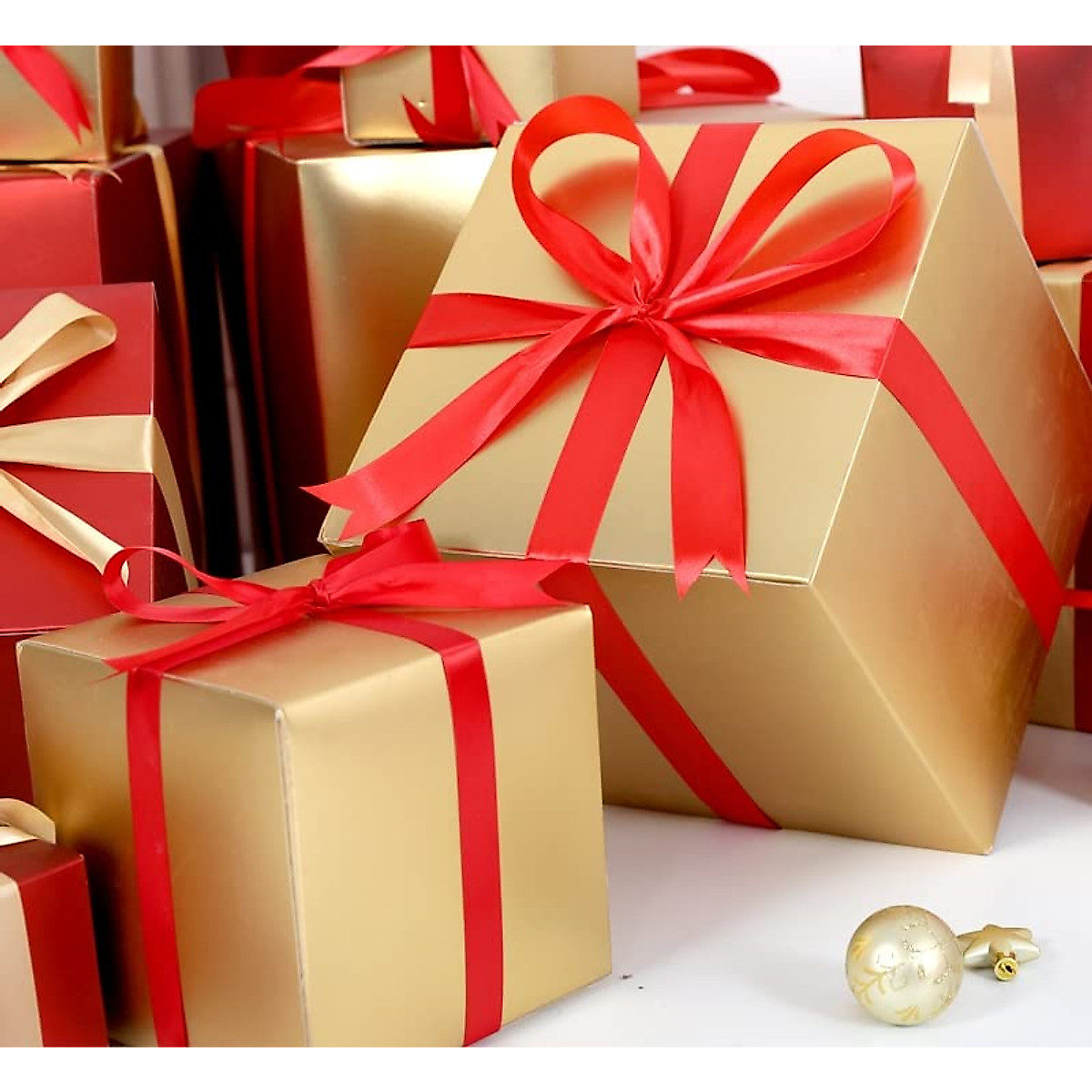 KSRIGHT 1 inch ( 2.54cm Wide)Double Face Red Ribbon 25 Yards for Gift Wrapping,Wedding Decoration, Bows Making , Sewing, DIY Crafts