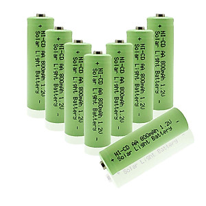 XUNTU 20 Pack Combo AA NiCd 1.2V 800mAh Rechargeable Battery for Solar Outdoor Lights Lamp Garden Yard Lawn
