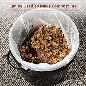 Patelai 50 Pieces 5 Gallon Paint Strainer Bags White Regular Fine Mesh/Elastic Top Bag Strainers for Use with Paint Sprayers