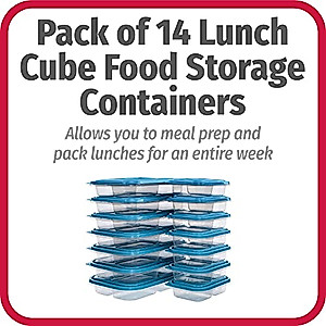 GoodCook EveryWare Pack of 14 BPA-Free Plastic Food Storage Containers with Lids Lunch Set (42035)